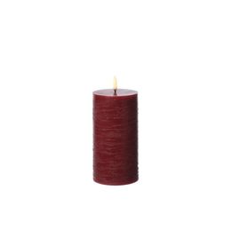 Uyuni LED Kerze PIA Rustik-Optik Echtwachs Timer H: 15cm in rot | Gr.: onesize