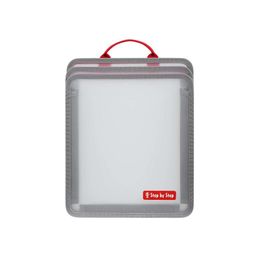 Step By Step Faltbare Heftbox Transparent in Grau/Rot | Gr.: onesize