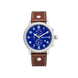 Gigandet Quarzuhr Chronograph "RED BARON" in Braun/Silber/Blau | Gr.: onesize