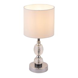 Globo lighting Tischleuchte "Bronn" in Silber/ Wei&szlig; - (H)47 x &Oslash; 21 cm | Gr.: onesize