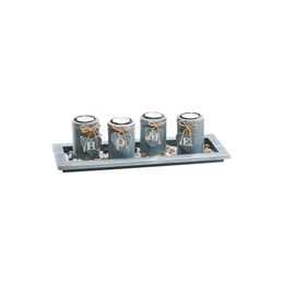 kobolo Kerzenhalter TEALIGHT4GY in Grau | Gr.: onesize