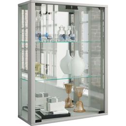 ebuy24 Vitrinenschrank Udina 2 Silberfarben 60 x 25 cm | Gr.: onesize