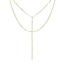 Hey Happiness Vergold. Y Kette Doppelreihig Edelstahl in Gold | Gr.: onesize