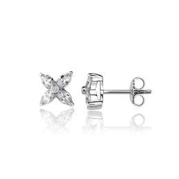 EYE CANDY Ohrstecker "BLUME" in Silber aus Sterling-Silber | Gr.: onesize