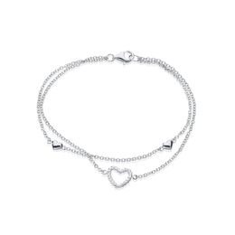 EYE CANDY Armband "HERZ" in Silber aus Sterling-Silber - (L) 18,5 cm | Gr.: onesize
