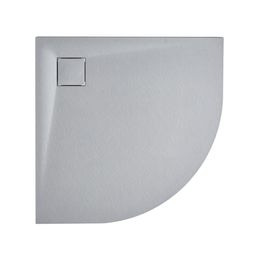 Beliani Duschwanne PARON in Grau - (W) 80 x (H) 3 x (L) 80 cm | Gr.: onesize