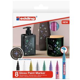 Glanzlack-Marker Edding 751 metallic 1-2mm Packung mit 8 Farben | Gr.: onesize