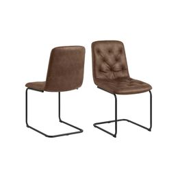 ebuy24 Esszimmerstuhl Kira Braun 2er Set | Gr.: onesize