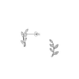 Alexander York Ohrstecker BLATT ZIRKONIA rhodiniert in 925 Sterling Silber, 2-tlg. | Gr.: onesize