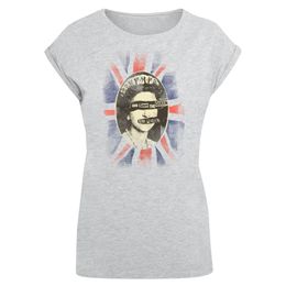 F4NT4STIC Extended Shoulder T-Shirt Sex Pistols God Save The Queen in grau meliert | Gr.: XXL