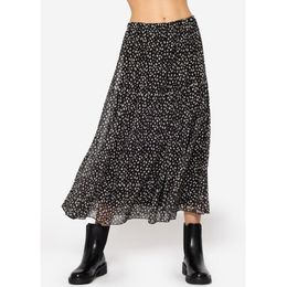 SASSYCLASSY Langer Chiffon Rock in Schwarz | Gr.: M