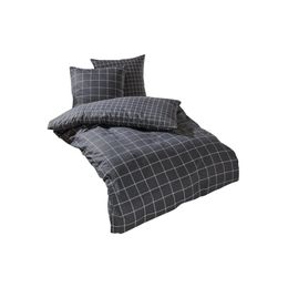 Traumschlaf Bettw&auml;sche Oslo Graphit in anthrazit | Gr.: 160x210 cm (65x100 cm)