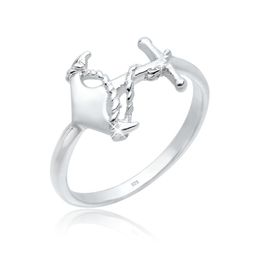 Elli Ring 925 Sterling Silber Anker in Silber | Gr.: 58