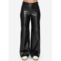 SASSYCLASSY Straight-Fit Thermo Hose aus Kunstleder in Schwarz | Gr.: S