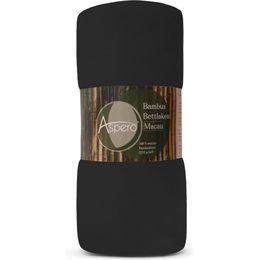 Aspero Bambus Spannbettlaken Macau in Schwarz | Gr.: 90-100 x 200 cm