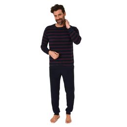 Normann langarm Frottee Schlafanzug Pyjama B&uuml;ndchen - 82287 in marine/rot | Gr.: 56