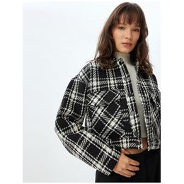 KOTON Blazer in Schwarz Karomuster | Gr.: 34