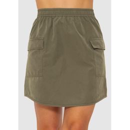SASSYCLASSY Mini Rock mit aufgesetzten Taschen in khaki | Gr.: L