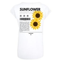 F4NT4STIC Extended Shoulder T-Shirt Sonnenblume in wei&szlig; | Gr.: S