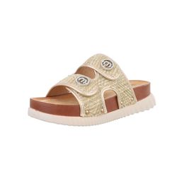 Ital-Design Sandale & Sandalette in Gold und Beige | Gr.: 38