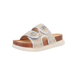 Ital-Design Sandale & Sandalette in Silber und Beige | Gr.: 38