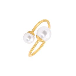 Steel_Art Damenring mit Perle Carlie goldfarben in goldfarben | Gr.: 58