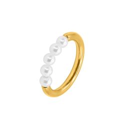 Steel_Art Damenring mit Perle Enya goldfarben in goldfarben | Gr.: 52