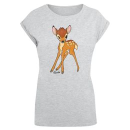 F4NT4STIC Extended Shoulder T Shirt Disney Bambi Classic in grau meliert | Gr.: XS