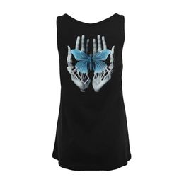 F4NT4STIC Damen Tanktop Skelett H&auml;nde Schmetterling in schwarz | Gr.: 5XL