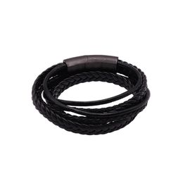 Steel_Art Lederamband Herren Lewis schwarz farben in schwarz | Gr.: 19 cm