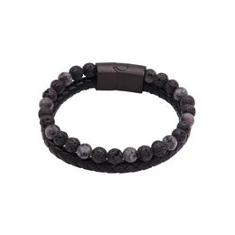 Steel_Art Lederarmband Herren Dario schwarz farben in schwarz | Gr.: 17 cm