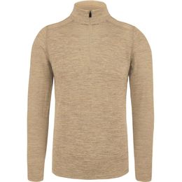 Normani Outdoor Sports Herren Merino Langarm mit 1/4 Zipper Canberra in Beige | Gr.: 4XL
