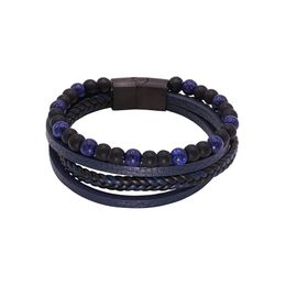 Steel_Art Lederarmband Herren Max schwarz farben in schwarz | Gr.: 19 cm