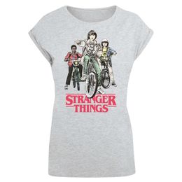 F4NT4STIC T-Shirt Stranger Things Retro Bikers in grau meliert | Gr.: M