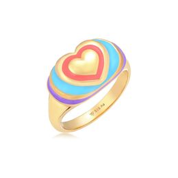 Elli Ring 925 Sterling Silber Herz in Gold | Gr.: 54