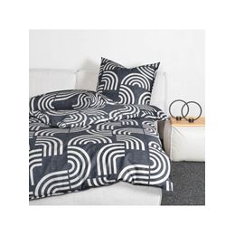 Janine Bettw&auml;sche Palermo 31150 08 in Graphit, Sand | Gr.: 200x220 (2x 80x80 cm)