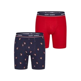 Happy Shorts 2er-Set: Boxershorts in Dunkelblau/ Rot | Gr.: XL