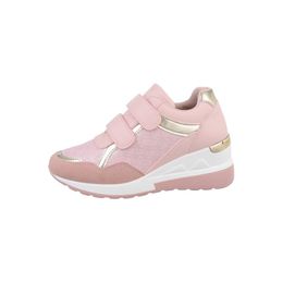 Ital-Design Freizeitschuh in Rosa und Gold | Gr.: 39
