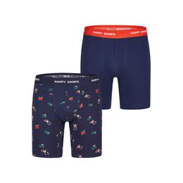 Happy Shorts 2er-Set: Boxershorts in Dunkelblau/ Rot | Gr.: L