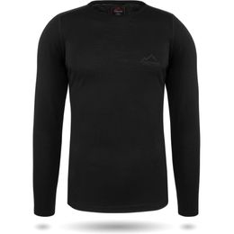 Normani Outdoor Sports Herren Merino Langarm Melbourne in Schwarz | Gr.: M