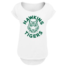 F4NT4STIC Long Cut T-Shirt Stranger Things Hawkins Tigers Netflix TV Series in weiß | Gr.: S