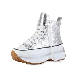 VAN HILL Plateau Sneaker Angela in Silber | Gr.: 39