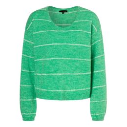 More & More More & More Streifenpullover in knit stripes soft warm green melange | Gr.: 40