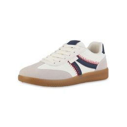 VAN HILL Sneaker Low Adelaide in Beige Dunkelblau | Gr.: 39