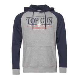Top Gun Hoodie TG24037 in grey-melange/navy | Gr.: XL