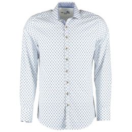 OS-Trachten Trachtenhemd Kedase in jeans | Gr.: 37/38