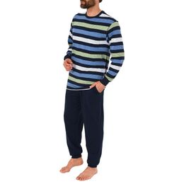 Normann Pyjama Schlafanzug B&uuml;ndchen Streifen - 45757 in marine | Gr.: 56
