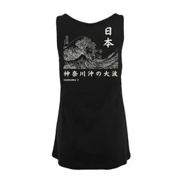 F4NT4STIC Ladies Tanktop Kanagawa Welle in schwarz | Gr.: 4XL