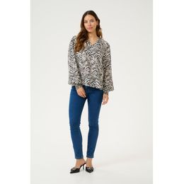 Kaffe Langarm-Bluse KAjodie Regular fit in Black Oyster/Moonstruck Animal | Gr.: 36