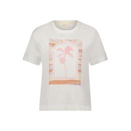 Cartoon Printshirt mit Rundhalsausschnitt in Patch Cream/Pink | Gr.: 42